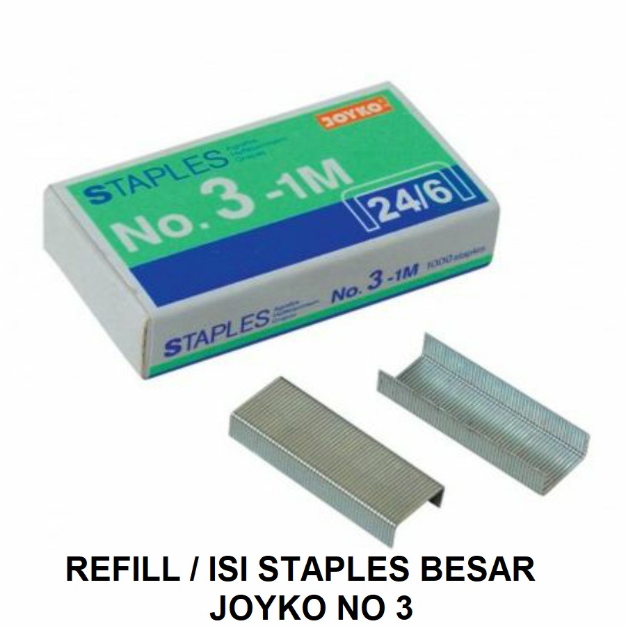 Jual REFILL ISI STAPLES BESAR No 3 JOYKO STEPLER HEKTER NO 3-1M MURAH ...