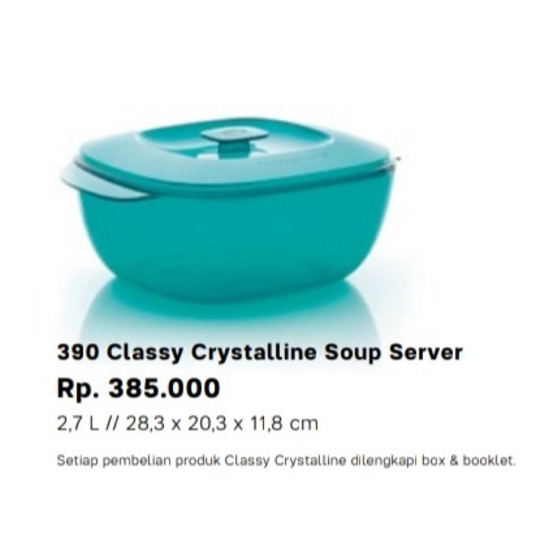 Jual Tupperware Classy Crsytaline Soup server | Shopee Indonesia
