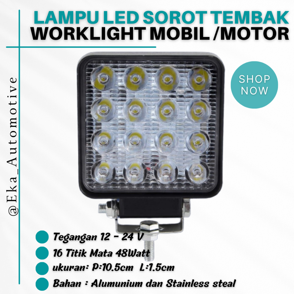 Jual Lampu LED Sorot Tembak Worklight Mobil & Motor 12-24 VOLT | Shopee Indonesia