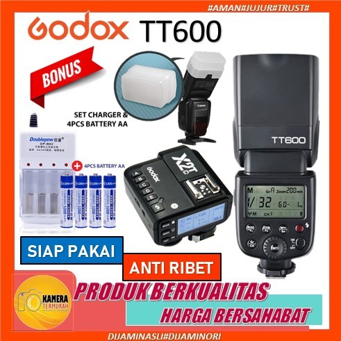 Jual Speedlite Flash Godox TT600 TT 600 Universal + Trigger Godox Canon ...
