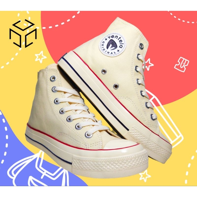 Jual Sepatu Ventela BTS Back to 70s Cream High 100% Original [Sepatu ...
