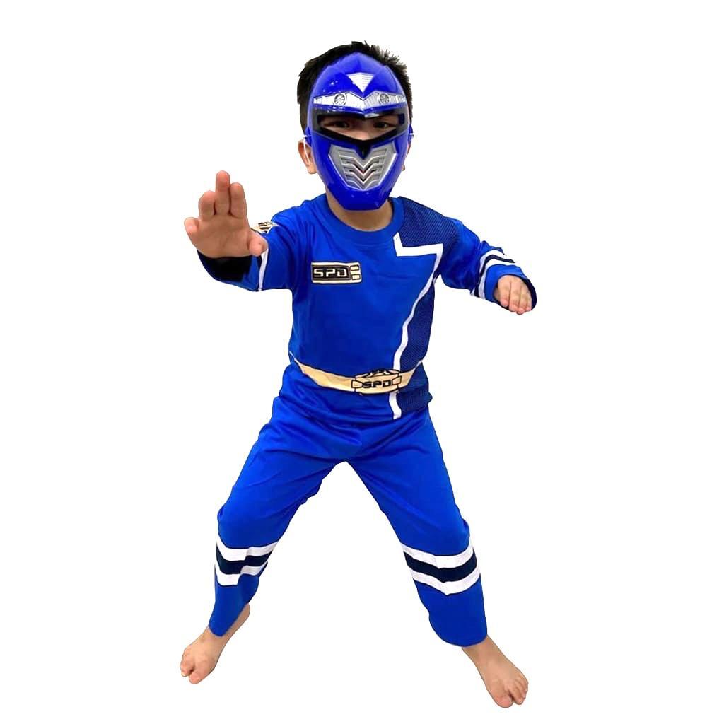 Jual Setelan Anak Kostum Superhero Power Rangers SPD Biru & Merah ...