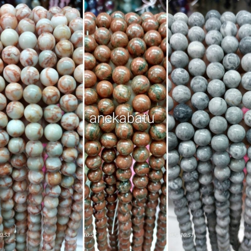 Jual Manik Batu Alam Model Bulat Ready Size 4mm,6mm,8mm,10mm | Shopee ...