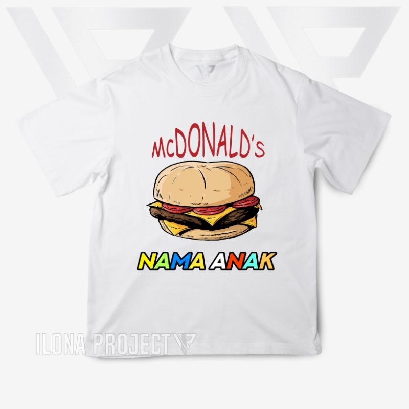 Jual Baju Kaos Anak Custom Gambar MCD Burger King Unisex Free Cetak ...