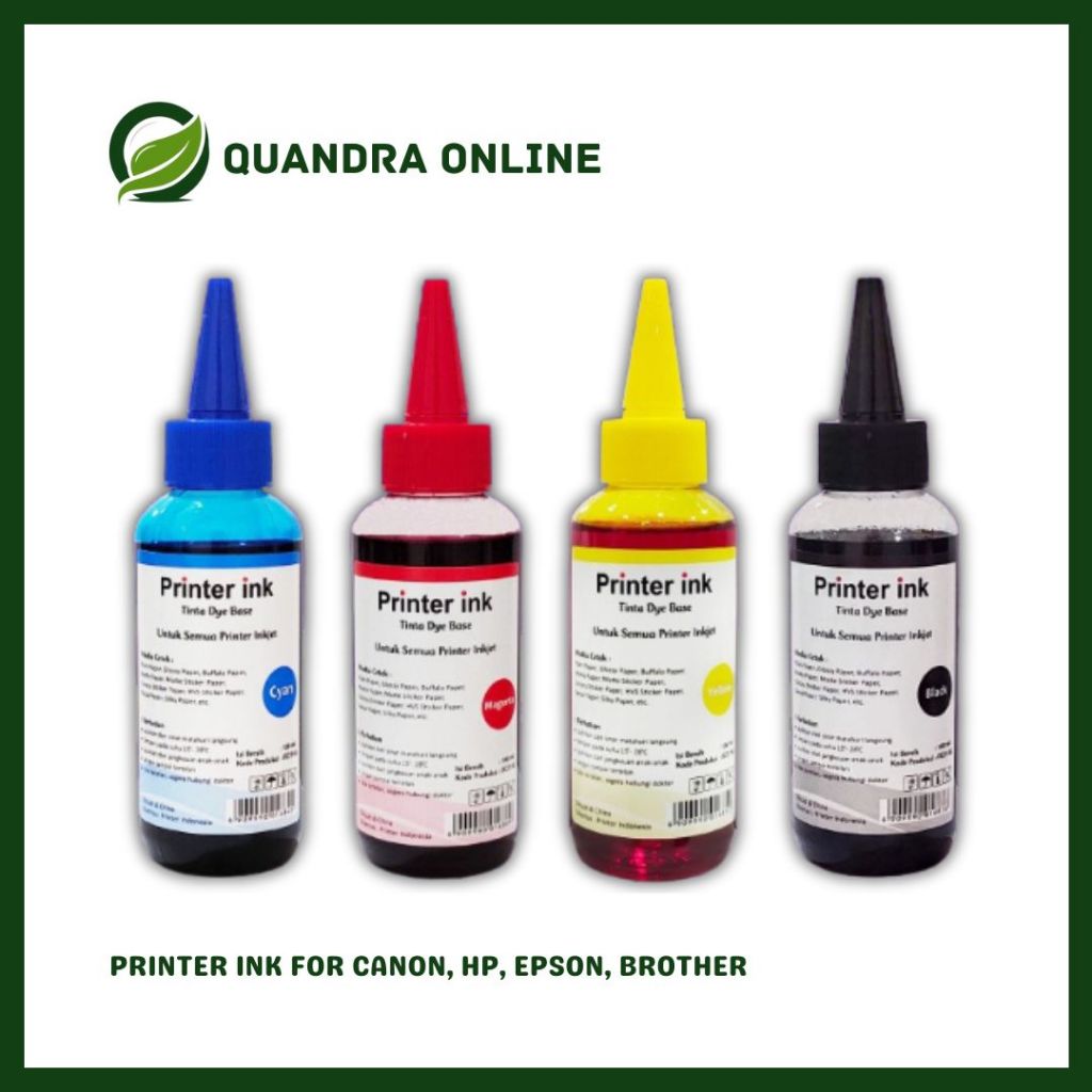 Jual Tinta Botol 100ml Refill Catridge Inkjet HP | Shopee Indonesia