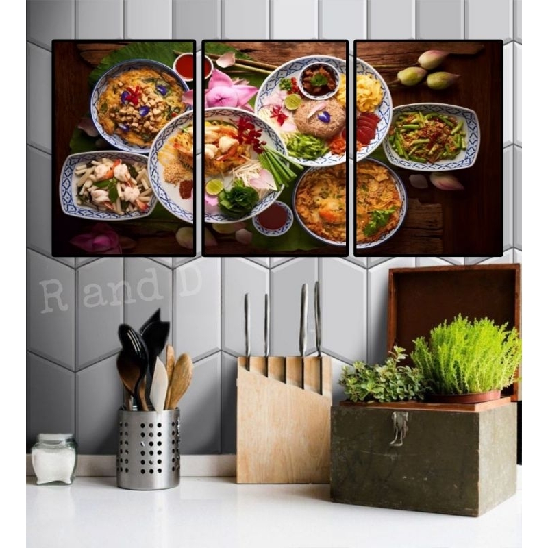 Jual Hiasan Dinding Gambar Bumbu Dapur Ukuran 95x47 Dekorasi Ruangan ...