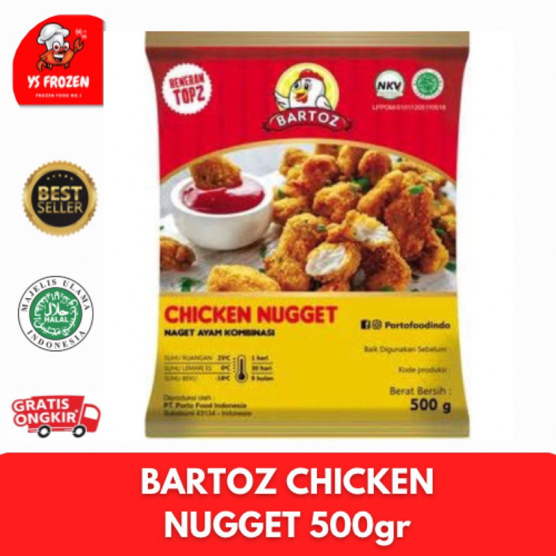 Jual Bartoz Chicken Nugget 500gr / Naget Bartoz 500gr / YS Frozen ...