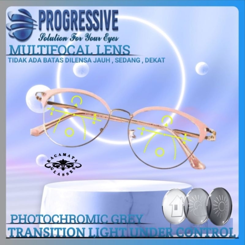 Jual Kacamata Baca Progresif Photochromic Wanita | Kacamata Plus Baca ...