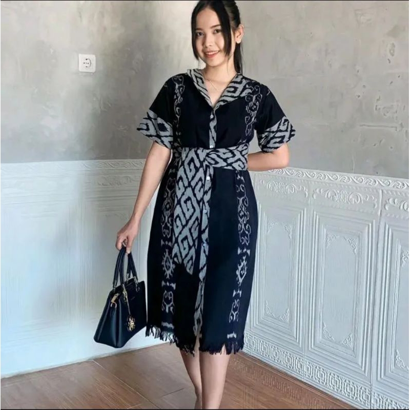 Jual Dres Tenun Ikat Asli, Baju Dres Tenun, Baju Etnik Wanita, Dres Batik | Shopee Indonesia