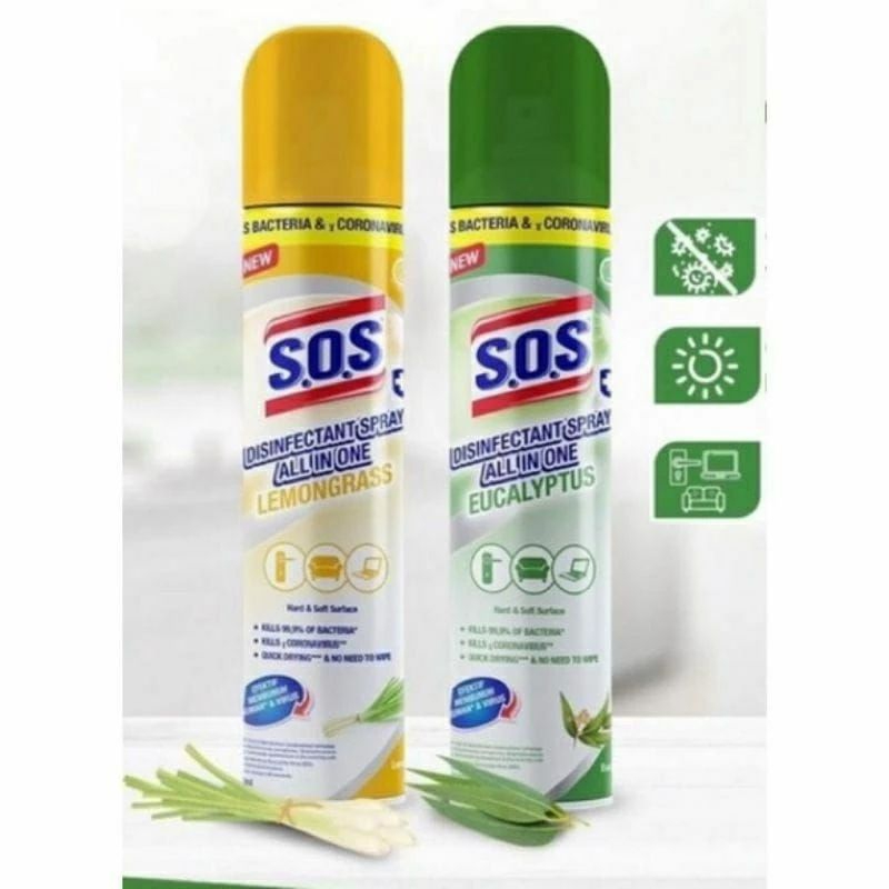 Jual SOS desinfektan spray all in one 250ml Eucalyptus//Lemongrass ...