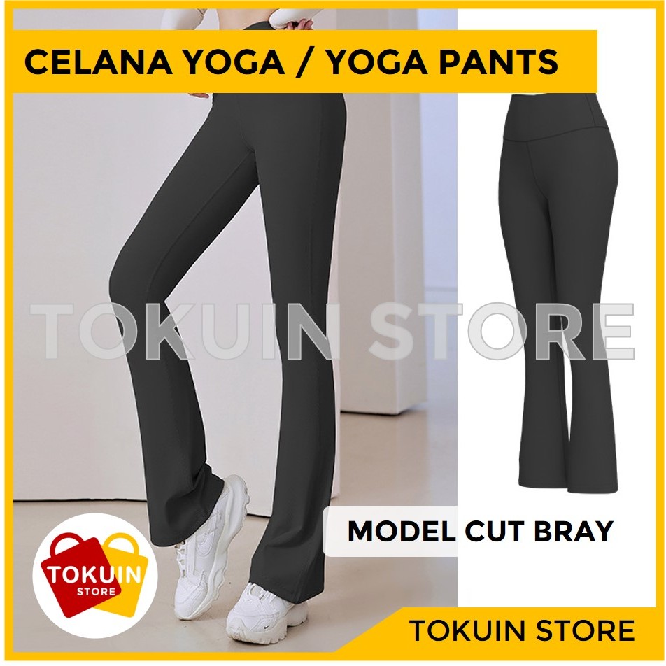 Jual Celana Legging Yoga Pants Celana Olahraga Wanita Senam Gym Fitness Cutbray | Shopee Indonesia