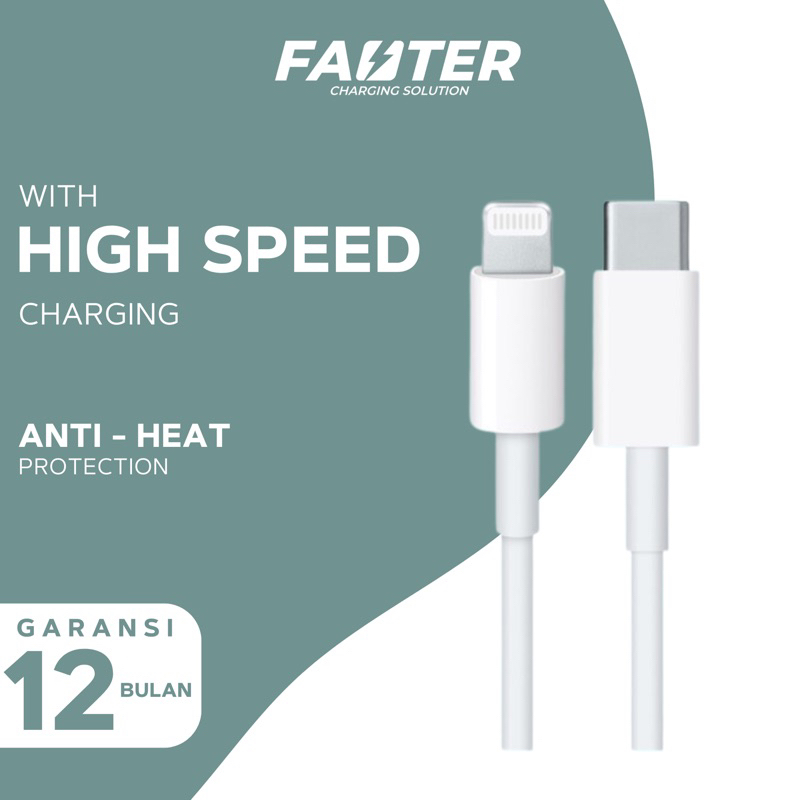 Jual Kabel Type C To lightning 1 meter Original by Faster Charging ...