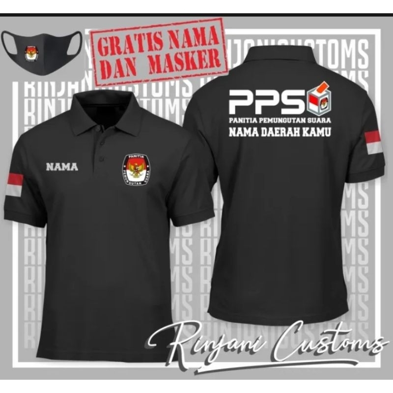Jual KAOS POLO PPS-BAJU KERAH PPS-PANITIA PEMUNGUTAN SUARA GRATIS NAMA ...