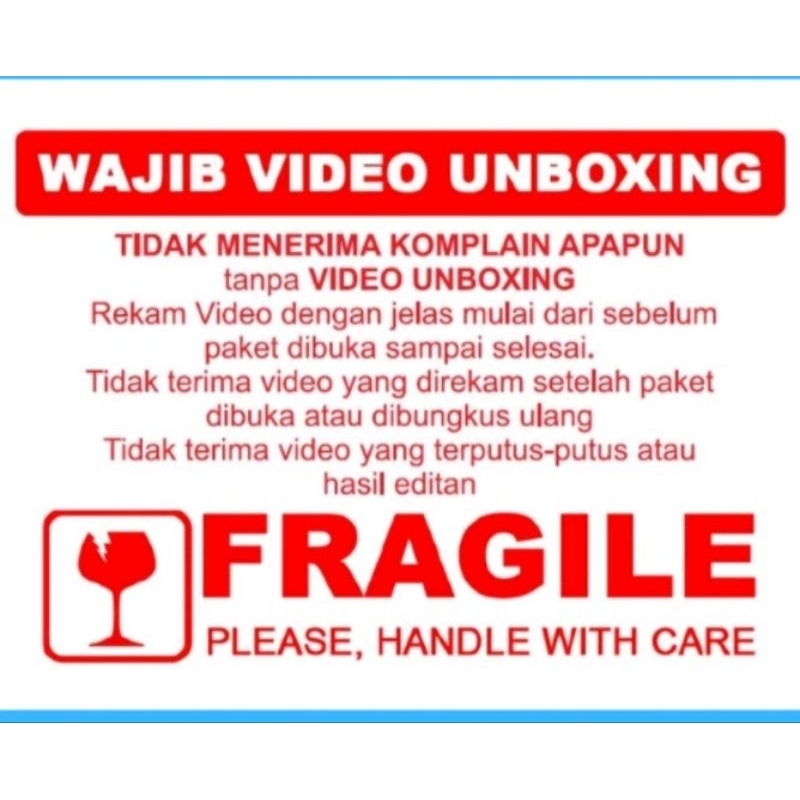 Jual Kertas Stiker Unboxing 5cm x 8cm / Stiker Pembukaan Paket ...