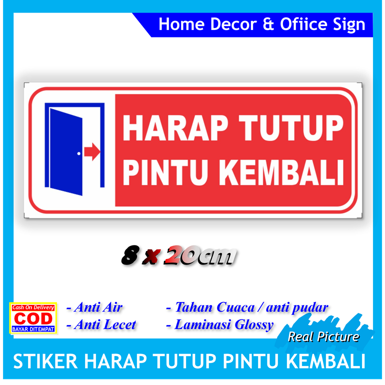 Jual label new stiker harap tutup kembali sticker pintu kamar toko ...