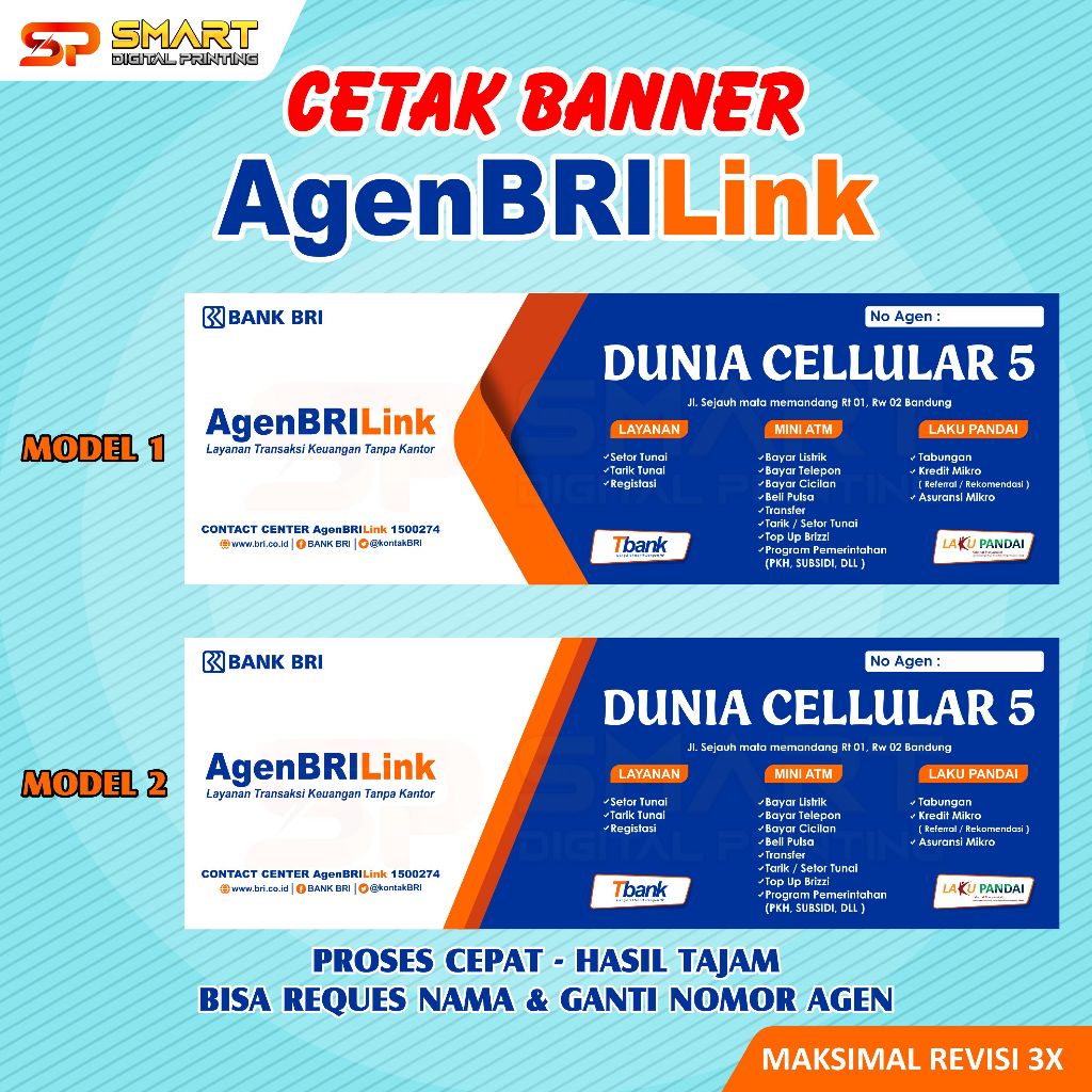 Jual SPANDUK / BANNER BRILINK 200X70 CM FREE DESAIN | Shopee Indonesia