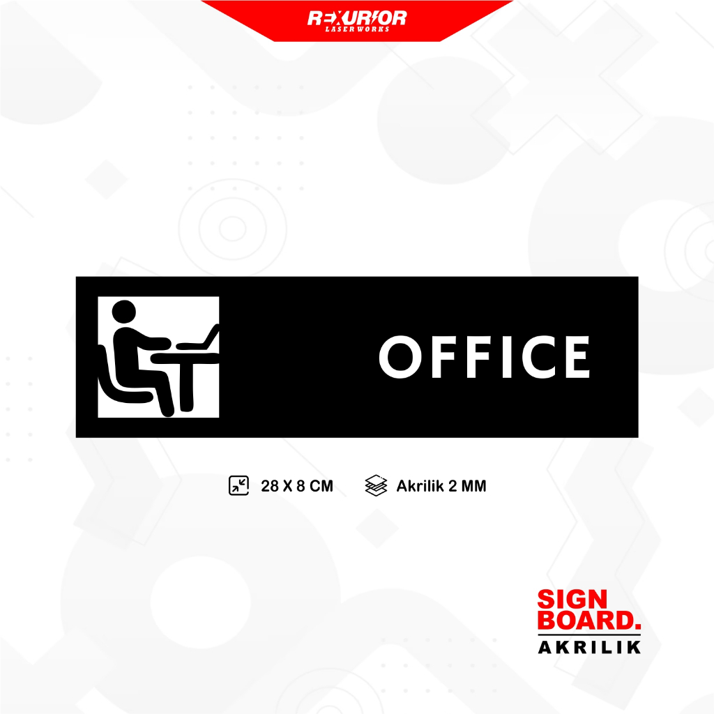 Jual Sign Akrilik Papan Tanda Office Ukuran 28x8cm | Shopee Indonesia