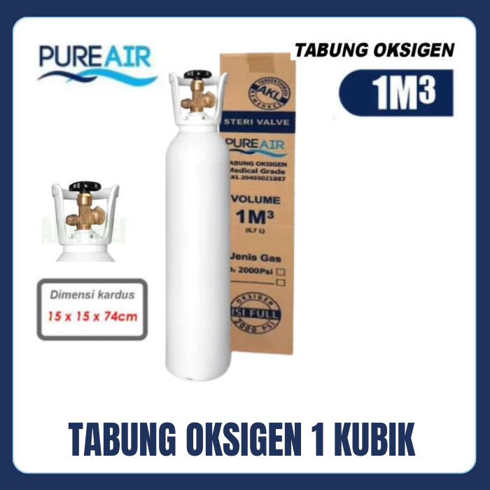 Jual 0Tabung Baru Oksigen 1M3 + Isi Oksigen Medical Pure Air | Shopee ...