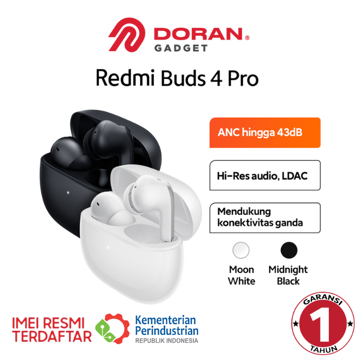 Jual Xiaomi Redmi Buds 4 Pro ANC 43dB LDAC Konektivitas Ganda - Garansi ...