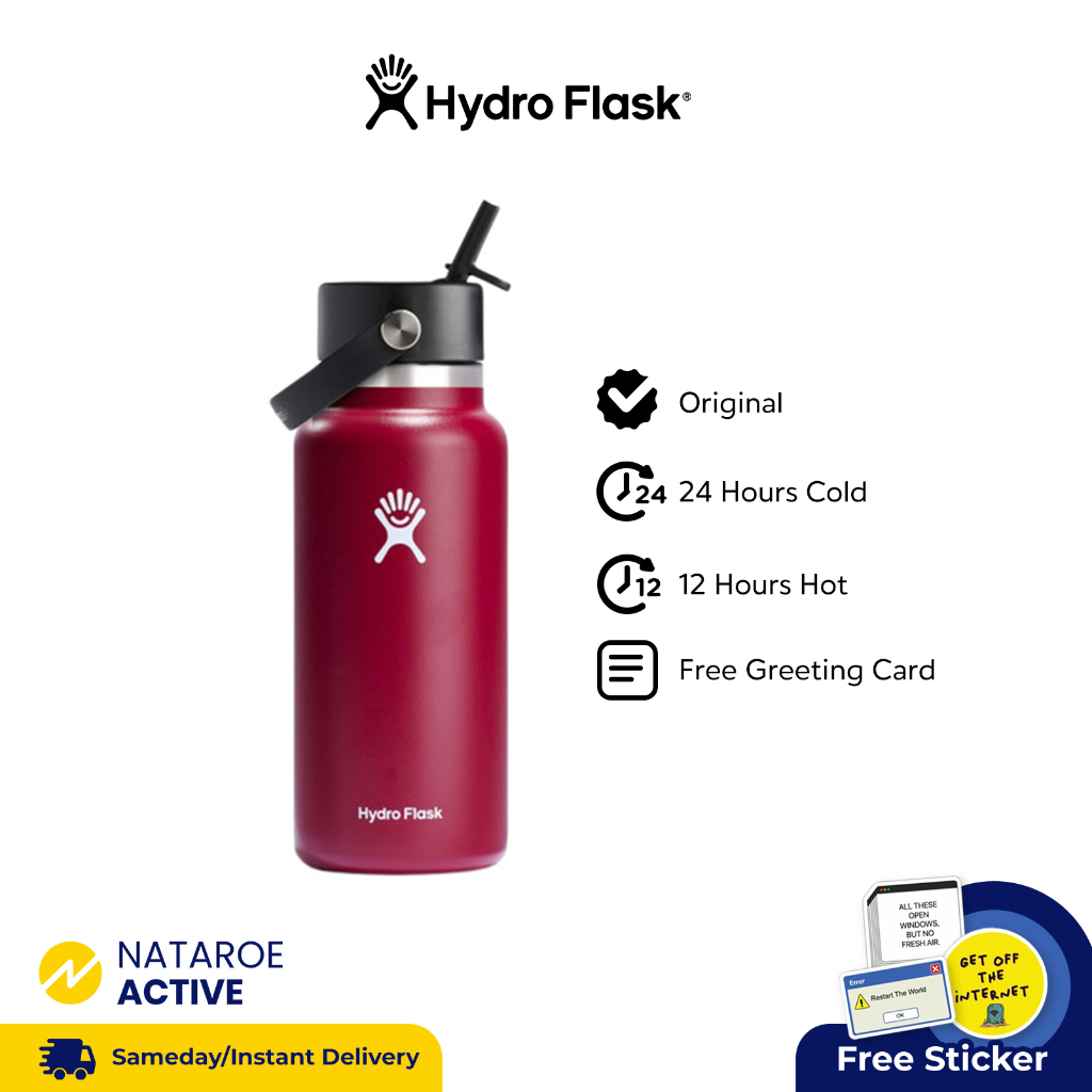 Jual Hydro Flask Tumbler 32oz Wide Mouth Flex Straw Cap - Berry ...