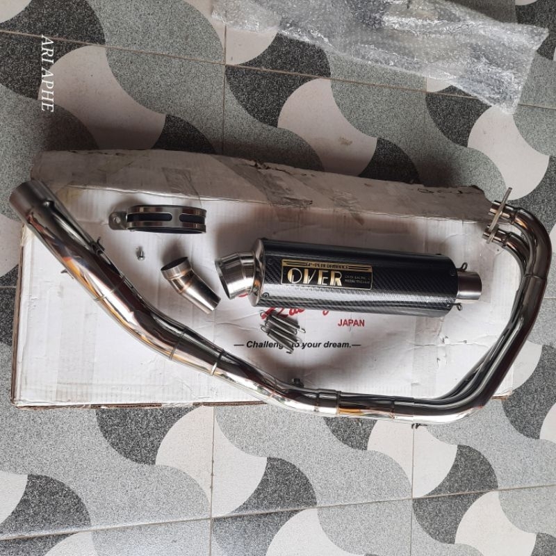 Jual knalpot OVER RACING GP TECH CARBON original japan NINJA 250 FI OLD ...