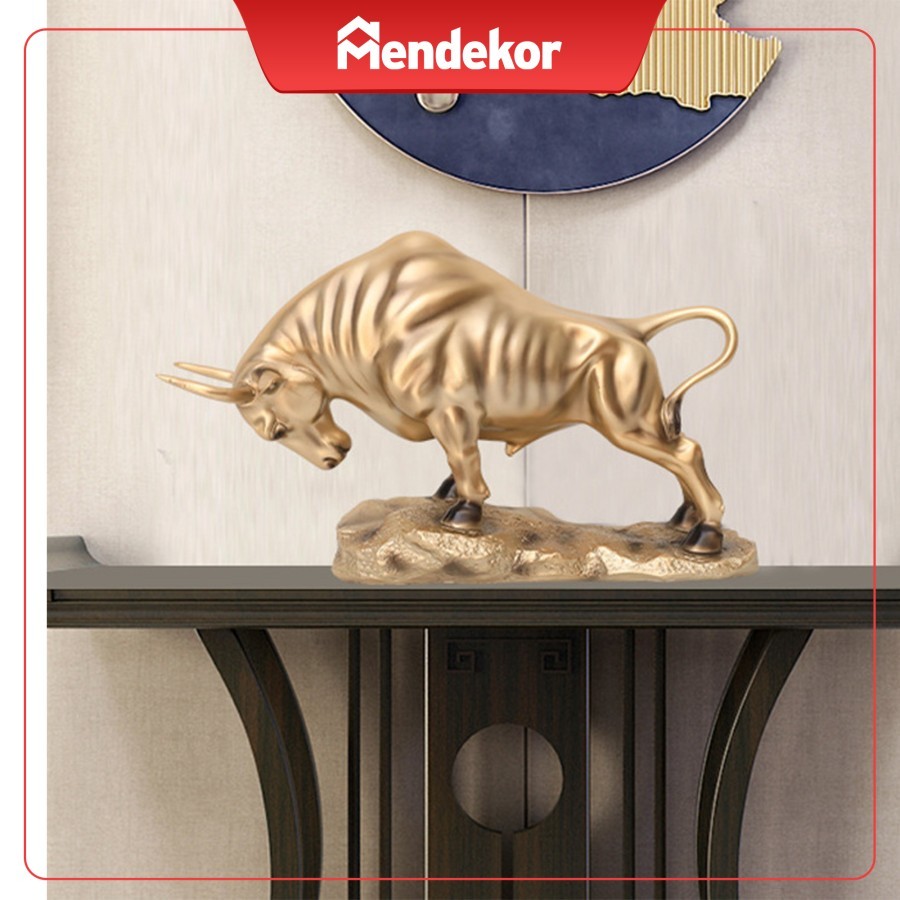 Jual Patung banteng emas gold hiasan meja pajangan mewah elegan ...