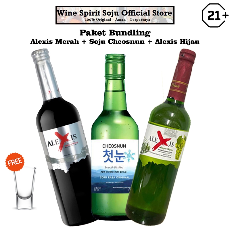 Jual Paket Bundling Anggur Merah Alexis + Soju Cheosnun + Anggur Hijau ...