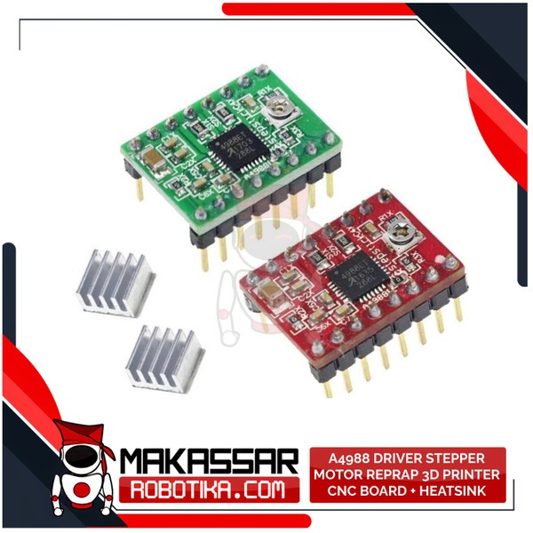 Jual A4988 DRIVER STEPPER MOTOR REPRAP 3D PRINTER CNC BOARD + HEATSINK | Shopee Indonesia
