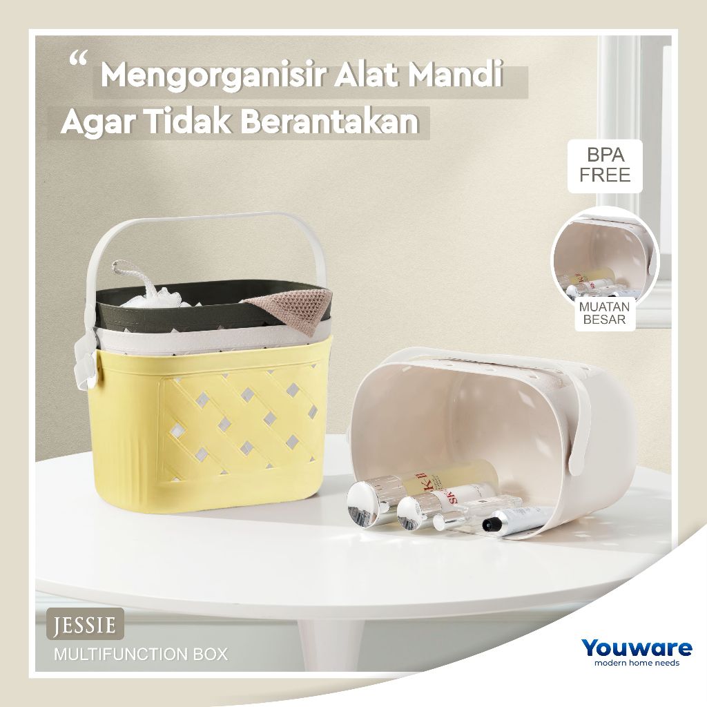 Jual Youware - Jessie Box Penyimpanan Alat Mandi / Skincare / Keranjang ...