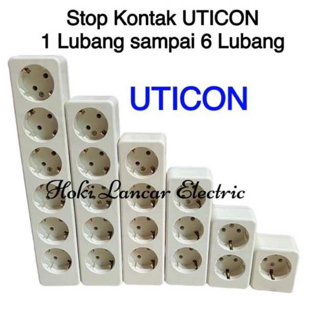 Jual UTICON Stop Kontak Arde 1 - 6 Lubang Terminal Kuningan 1 2 3 4 5 6 Cream | Shopee Indonesia