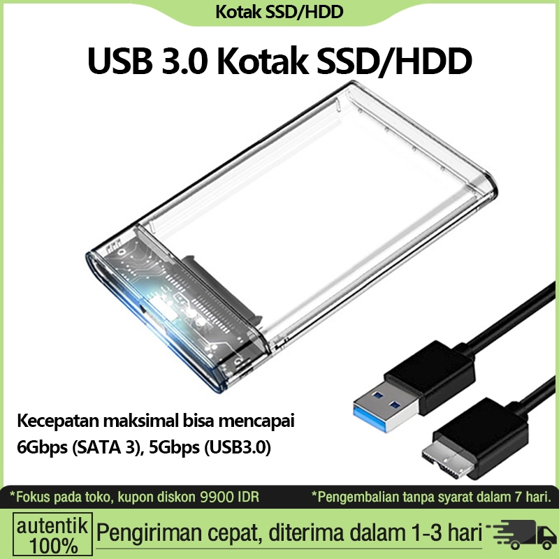 Jual Casing External Portable HDD SSD Case Enclosure Transparent , 2.5 ...