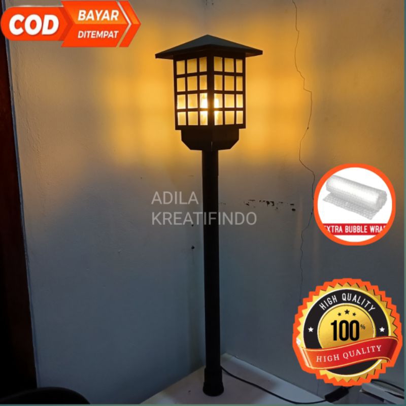 Jual Lampu taman tiang besi 1 meter lampu outdoor | Shopee Indonesia