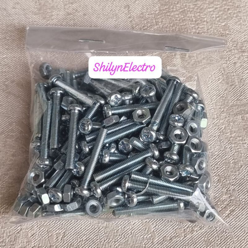 Jual 100 BAUT + MUR 3X20MM 2CM JP M3 X 20MM | Shopee Indonesia