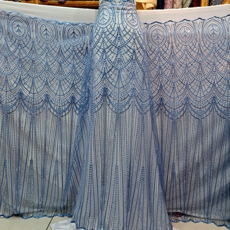 Jual kain tile bordir elisab salur full payet spenggle/elisab terbaru ...