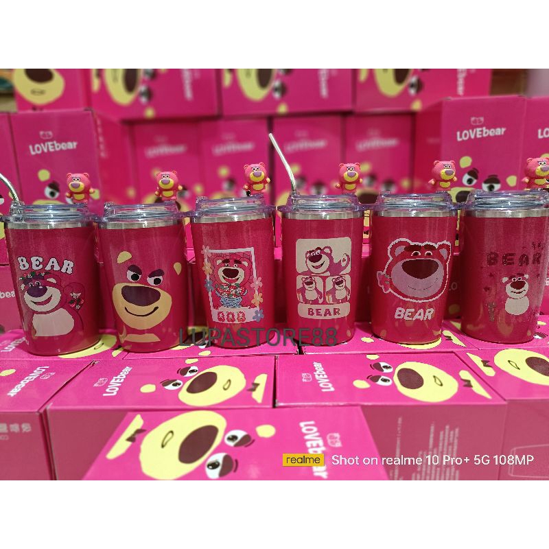 Jual Tumbler kartun lotso 500ML stainless steel free sedotan | Shopee ...