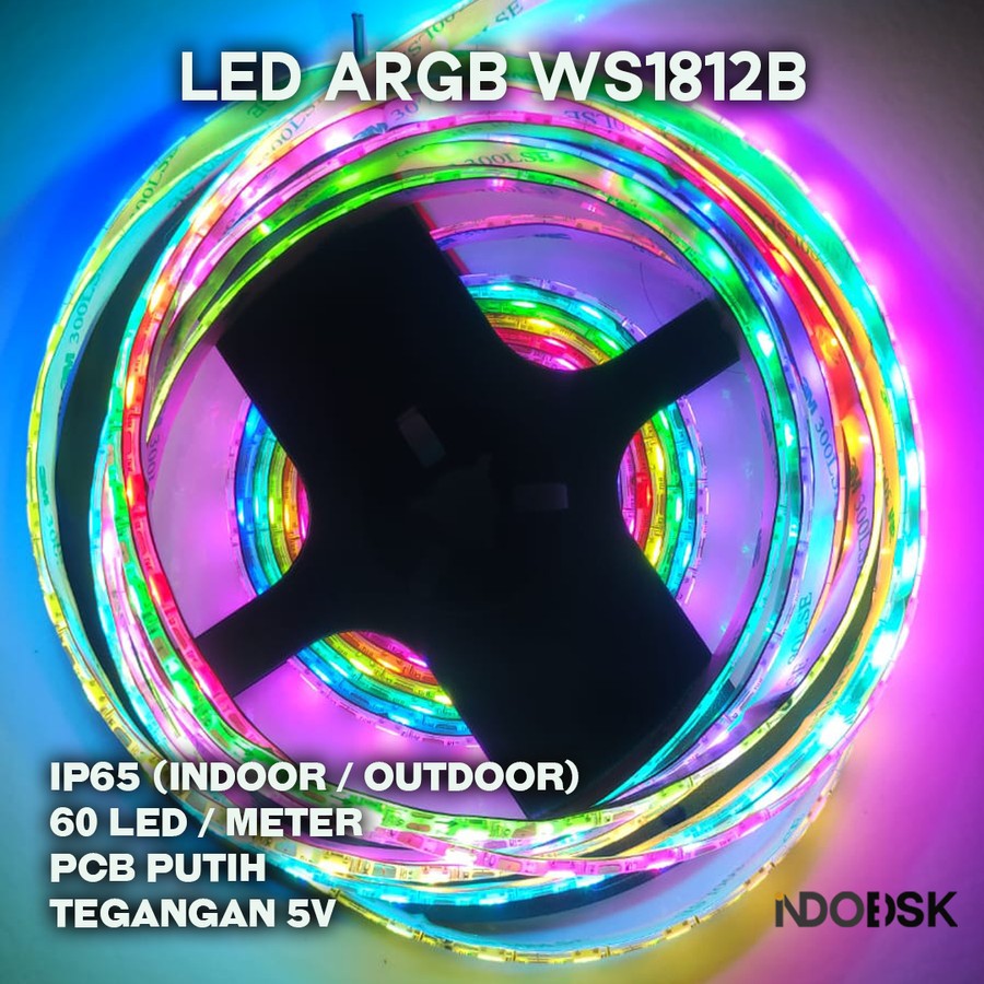 Jual Led Strip ARGB WS2812B IP65 60Led/m PC DESK MOD AMBIENT LIGHT ...