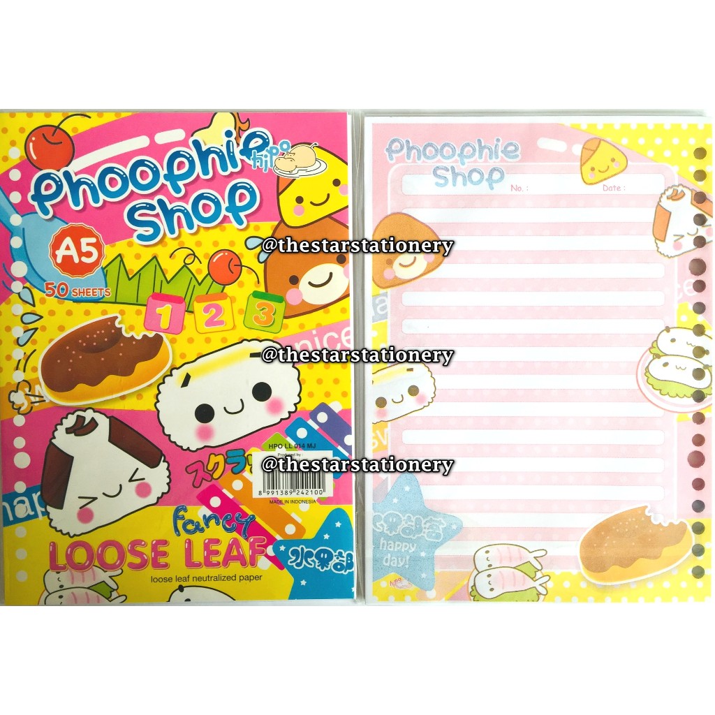 Jual (1 Pak Isi 50 Lembar) Loose Leaf Hipo A5 50 Lembar Fancy Warna ...