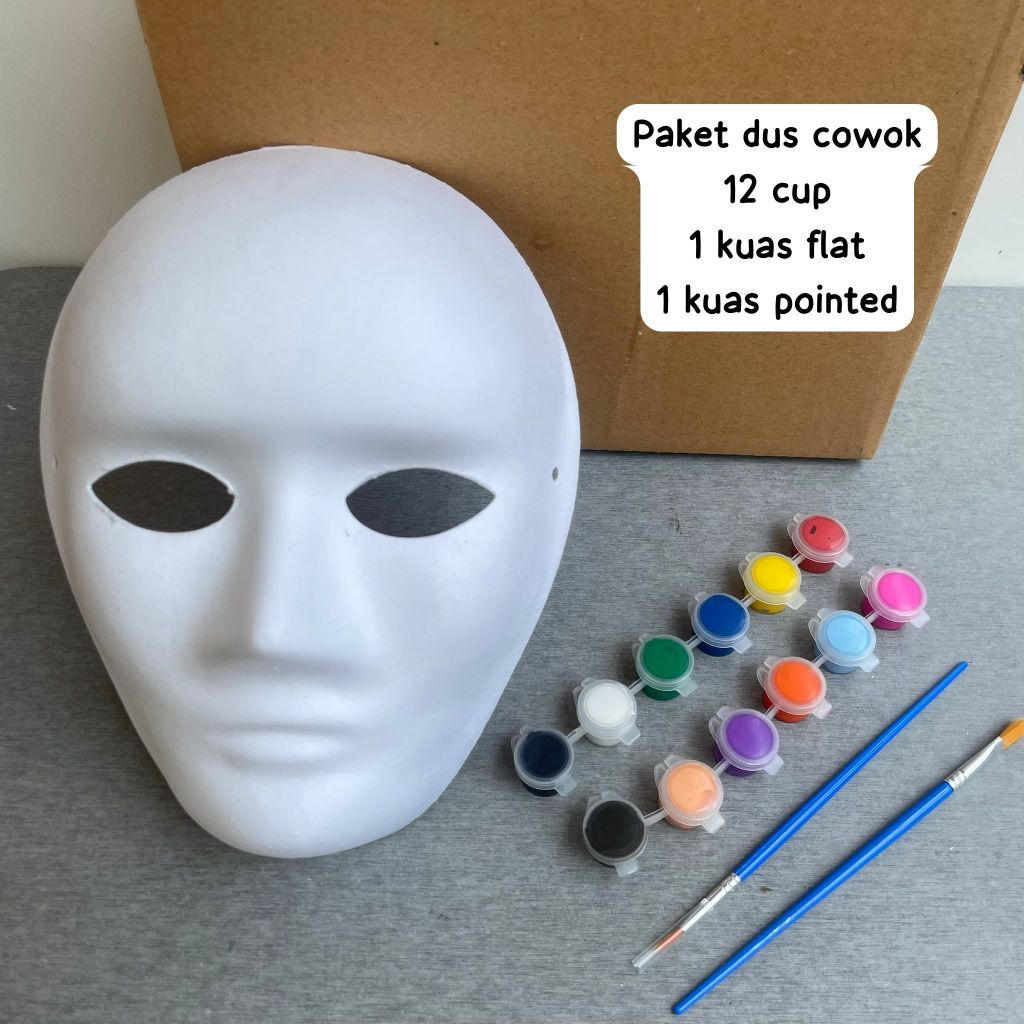 Jual Topeng Lukis Wajah Polos Putih Wanita Pria | Shopee Indonesia