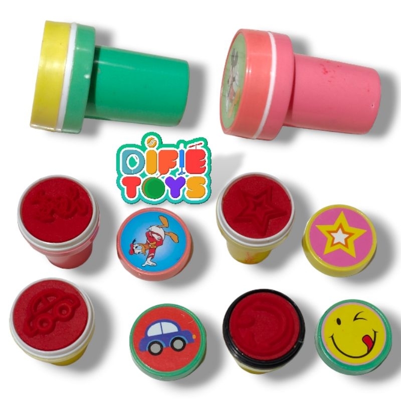 Jual 50 pcs Stampel bulat dan stampel bintang cap mainan grosir ...