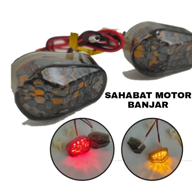 Jual sen tempel LED kotak kura kura d90 sen tempel fairing universal ...