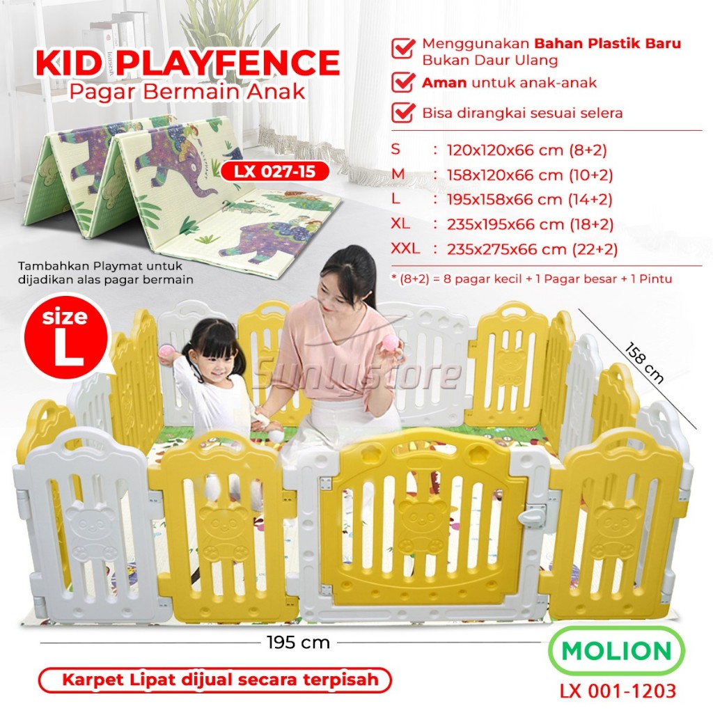 Jual MOLION Pagar Bayi Mainan Anak Pagar Baby Fence Prosotan Kuda ...