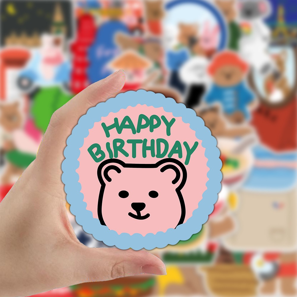 Jual STIKER VINIL ISI 50 PCS BEAR FAMILY HAPPY STICKER ANTI AIR ...