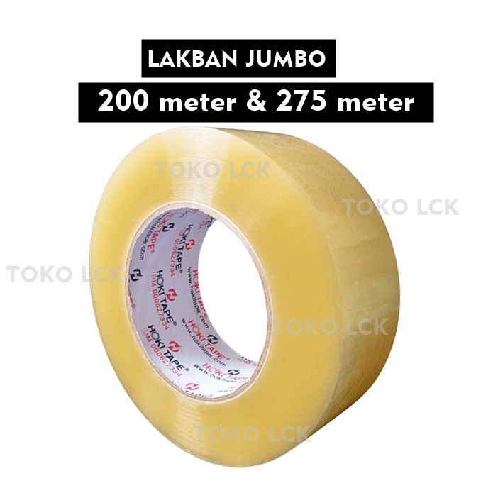 Jual Lakban Jumbo 200 275 meter full Lakban OPP Bening Transparan 45mm ...