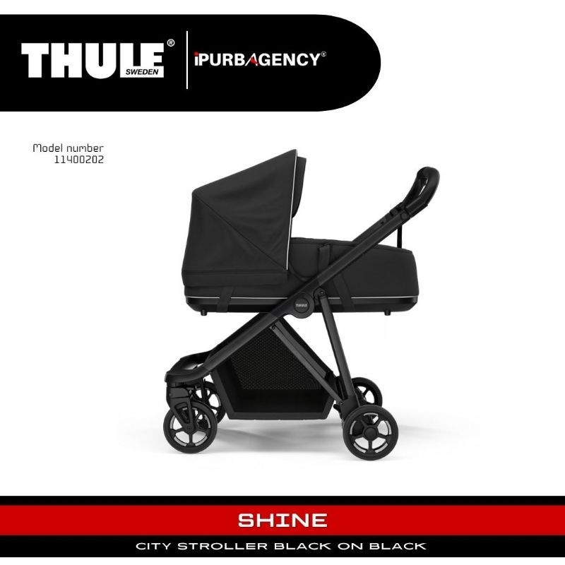 Jual Thule Shine city stroller - black on black | Shopee Indonesia
