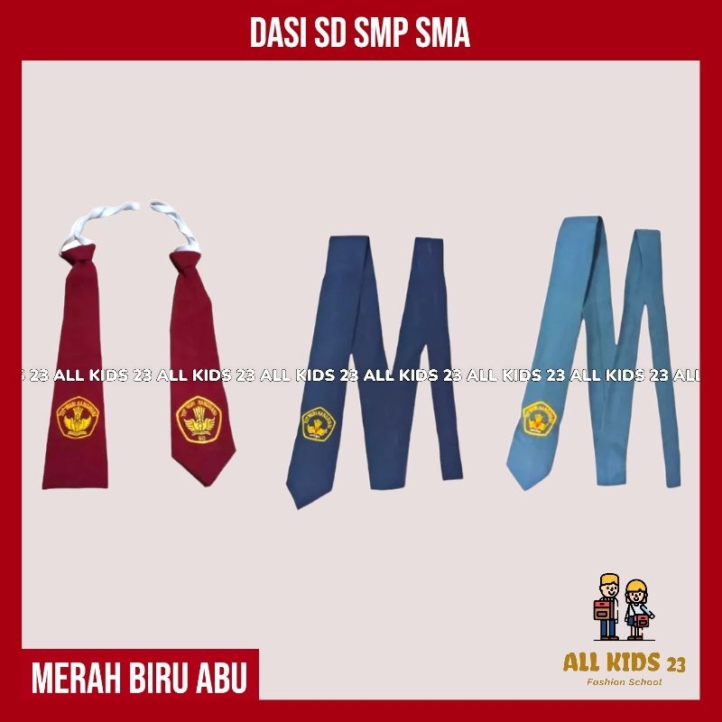 Jual Dasi Sekolah SD Laki Laki Perempuan Logo Bordir Koputer | Shopee ...