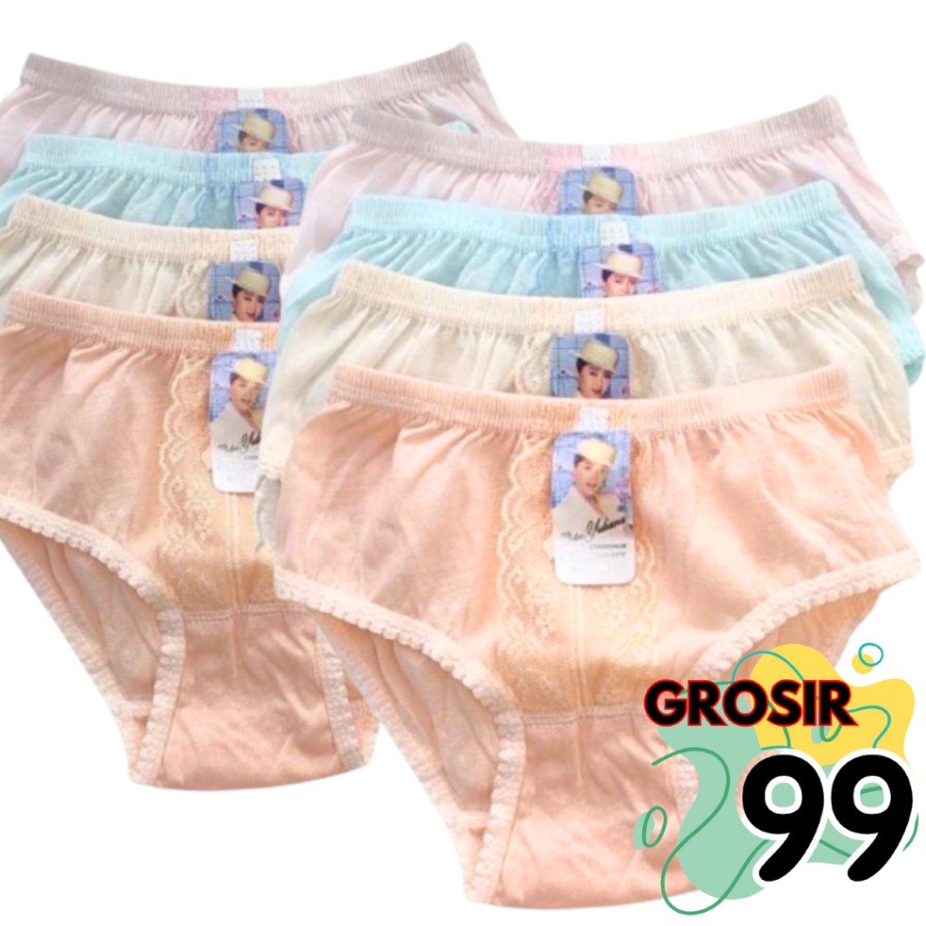 Jual BIG SIZE LUSINAN CD Celana Dalam Wanita Katun Aksen Renda | Shopee Indonesia