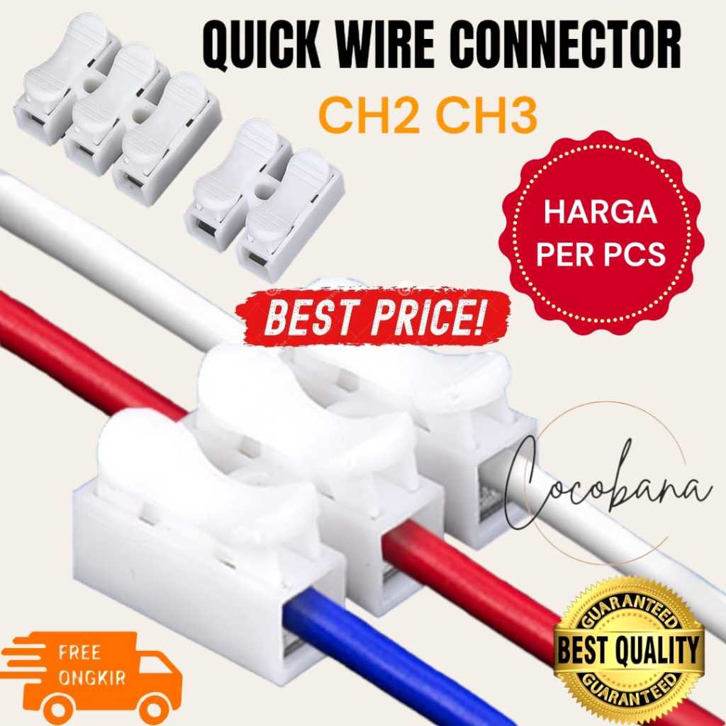 Jual Quick Connector CH2 CH3 Wire Spring Terminal Sambungan Kabel ...