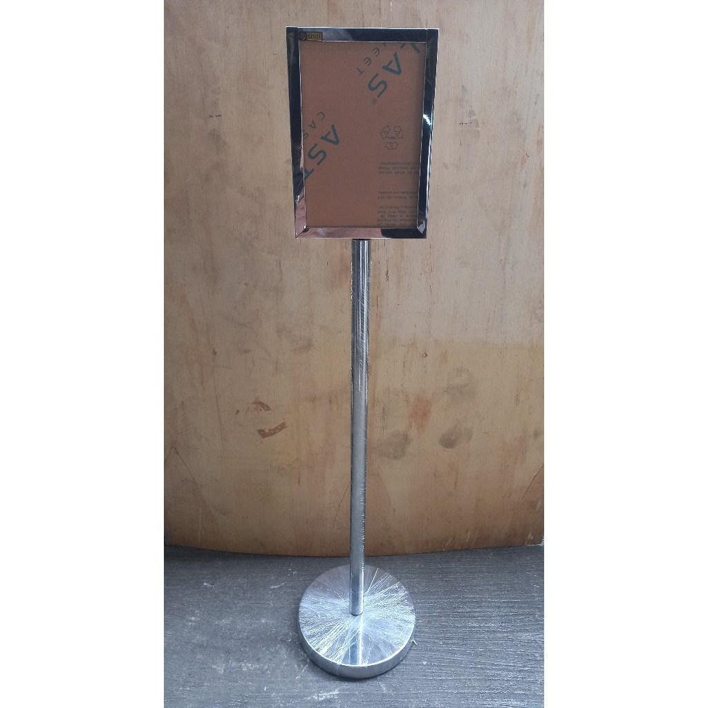 Jual Sign Stand Stainless Signage Standing Sign Frame display A4 ...