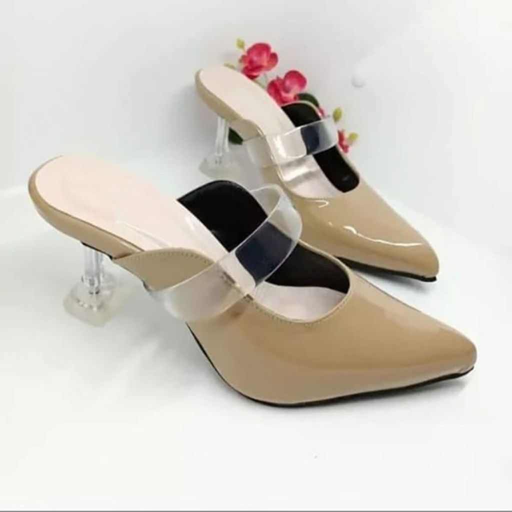 Jual SANDAL HEELS KACA BAPAU KRUCUT JELLY TERBARU TERLARIS/ HAK BAPAU ...