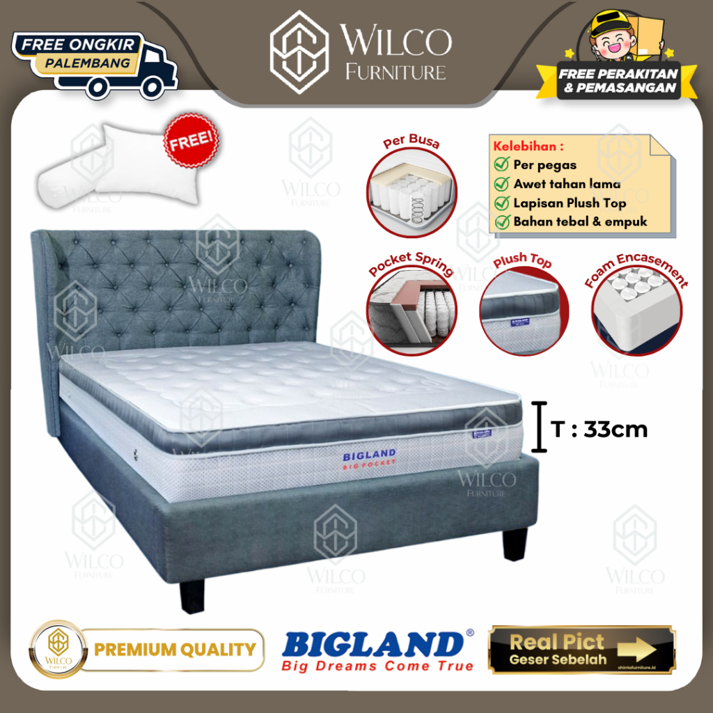 Jual Kasur Springbed Bigland Big Pocket Plushtop / Matras Bigland ...